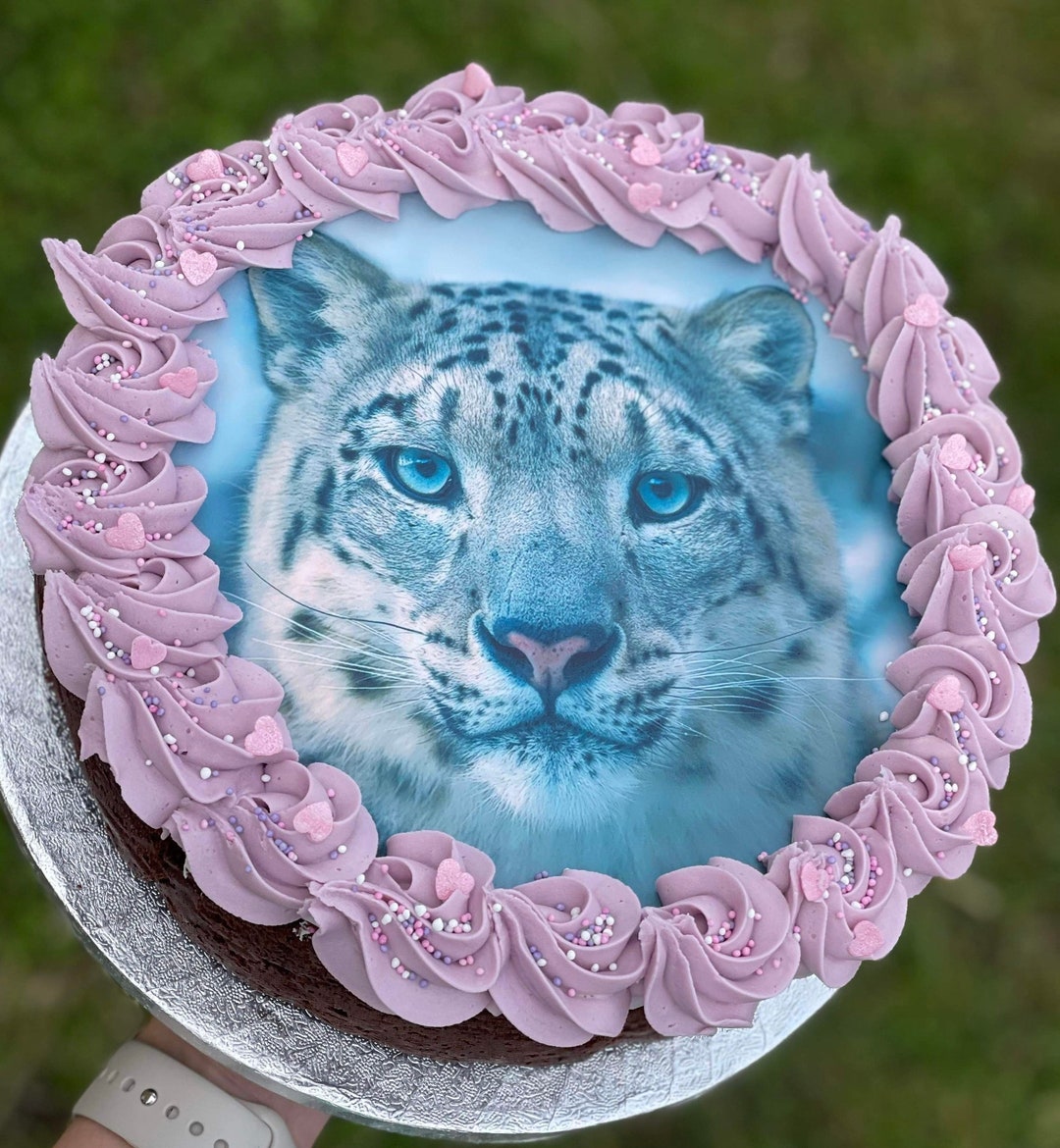 Snow Leopard Cake Topper. Snow Leopard Cupcake Toppers. Edible Icing ...