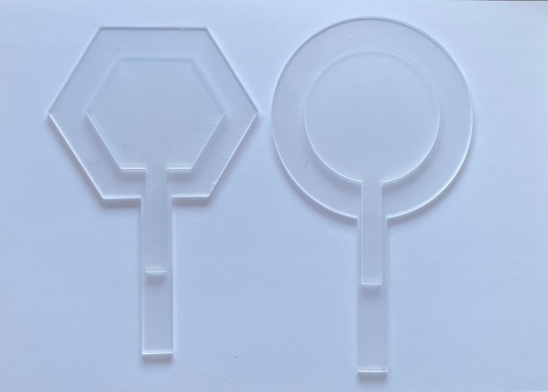 Blank Acrylic Cake Toppers / Paddles / Signs. Craft Blanks. 3 Inch ...