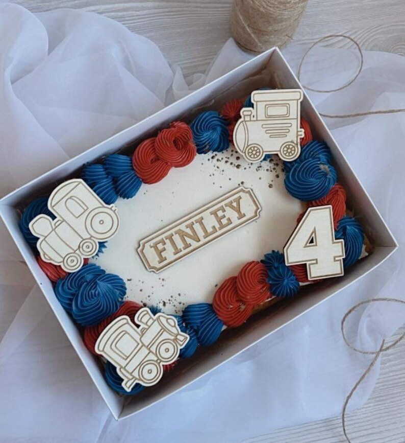 Kids Wooden Train Cake Topper Set. Cake Charms. Train Theme Cake ...