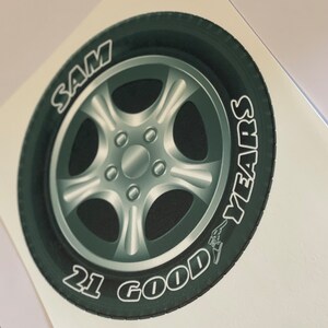 Personalised Tyre Edible Cake Topper. Edible Tyre / Wheel Cake Toppers ...
