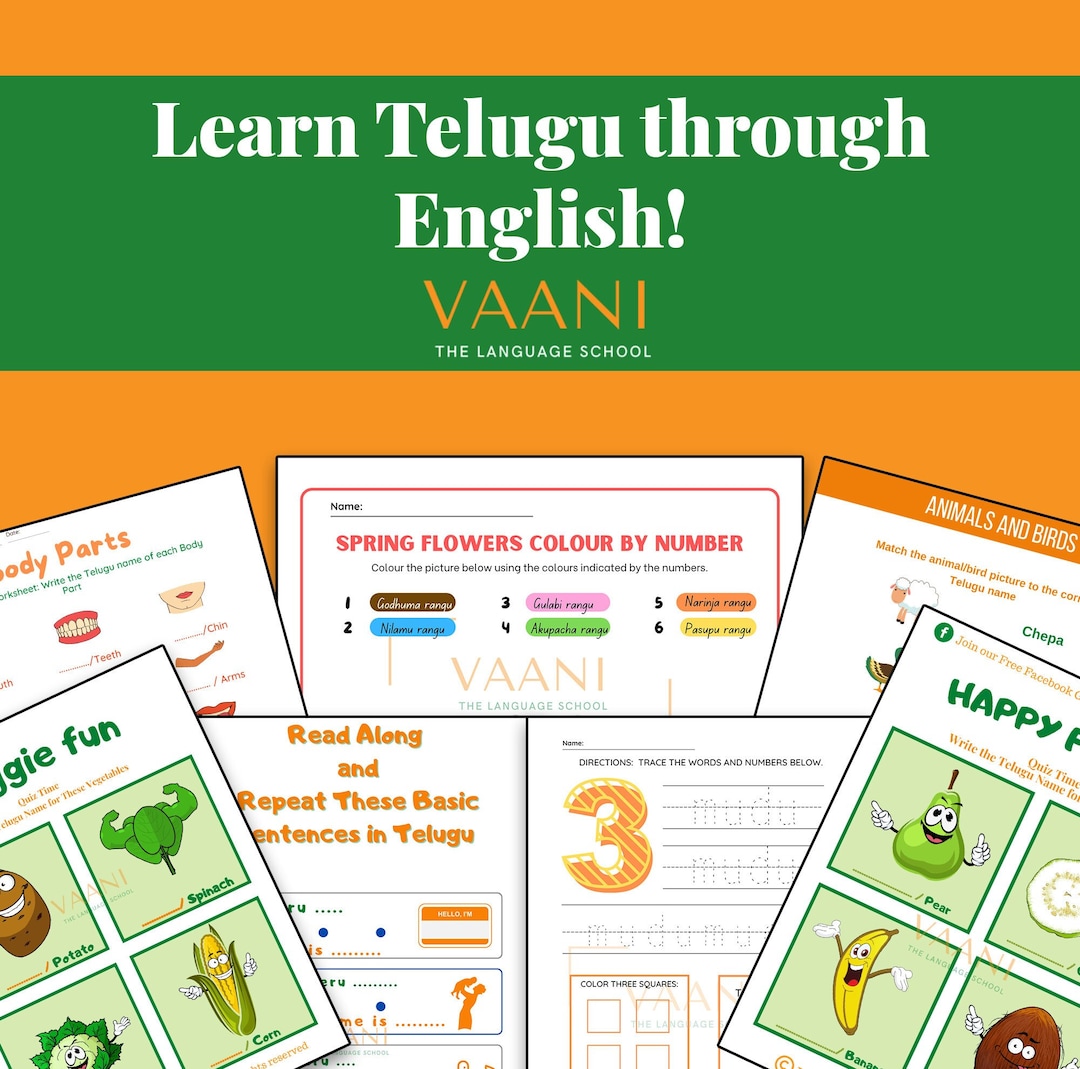 Telugu Printable Worksheet - Learn Telugu Through English - Vocabulary ...