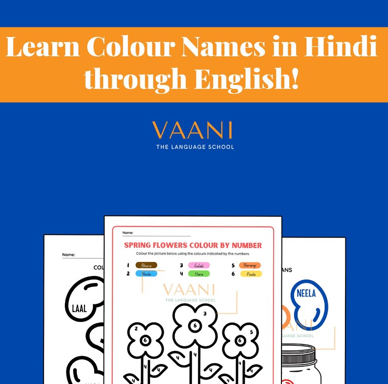 Hindi Printable Colours Worksheet - Learn Hindi Colour Names Through ...