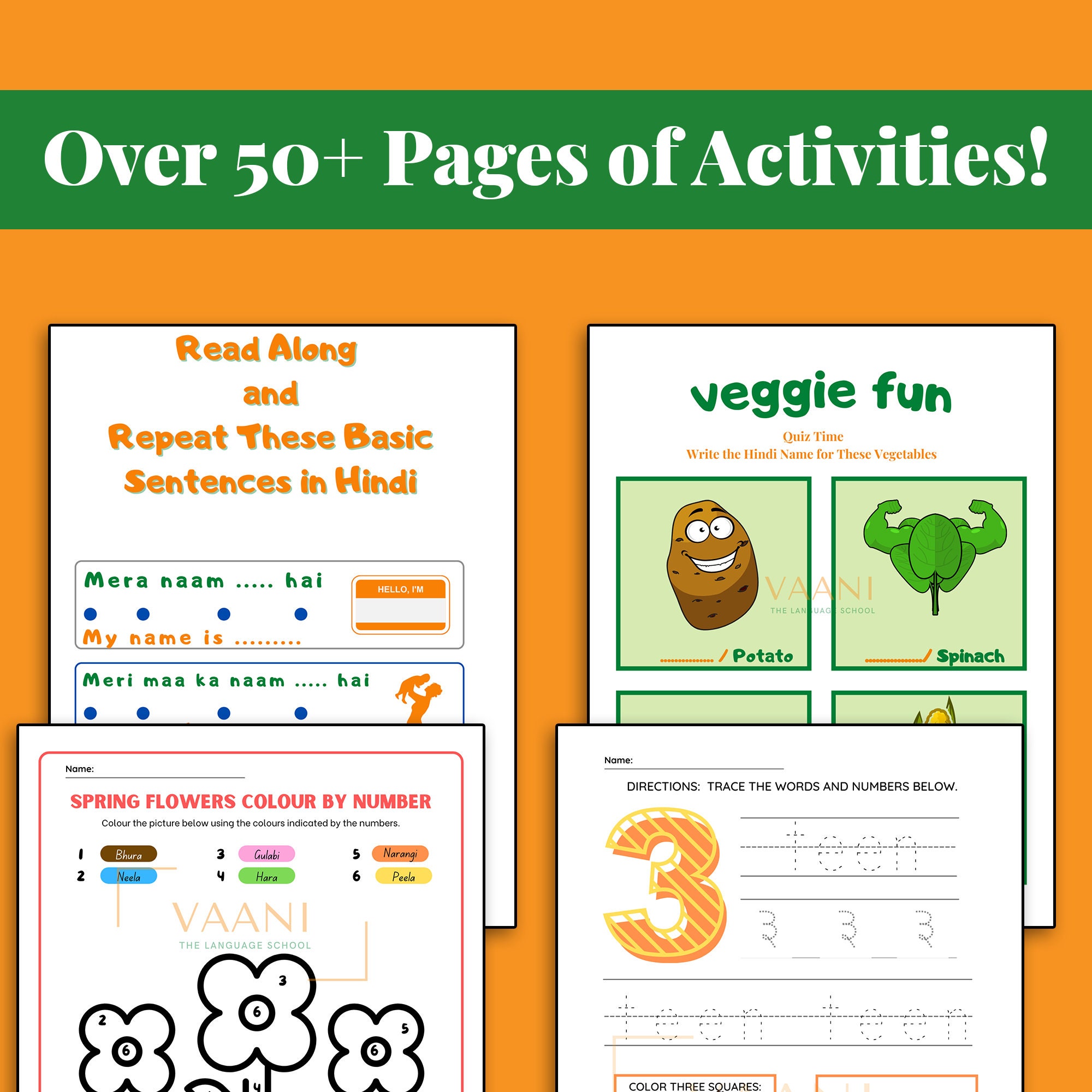Hindi Printable Worksheet - Learn Hindi Through English - Vocabulary ...