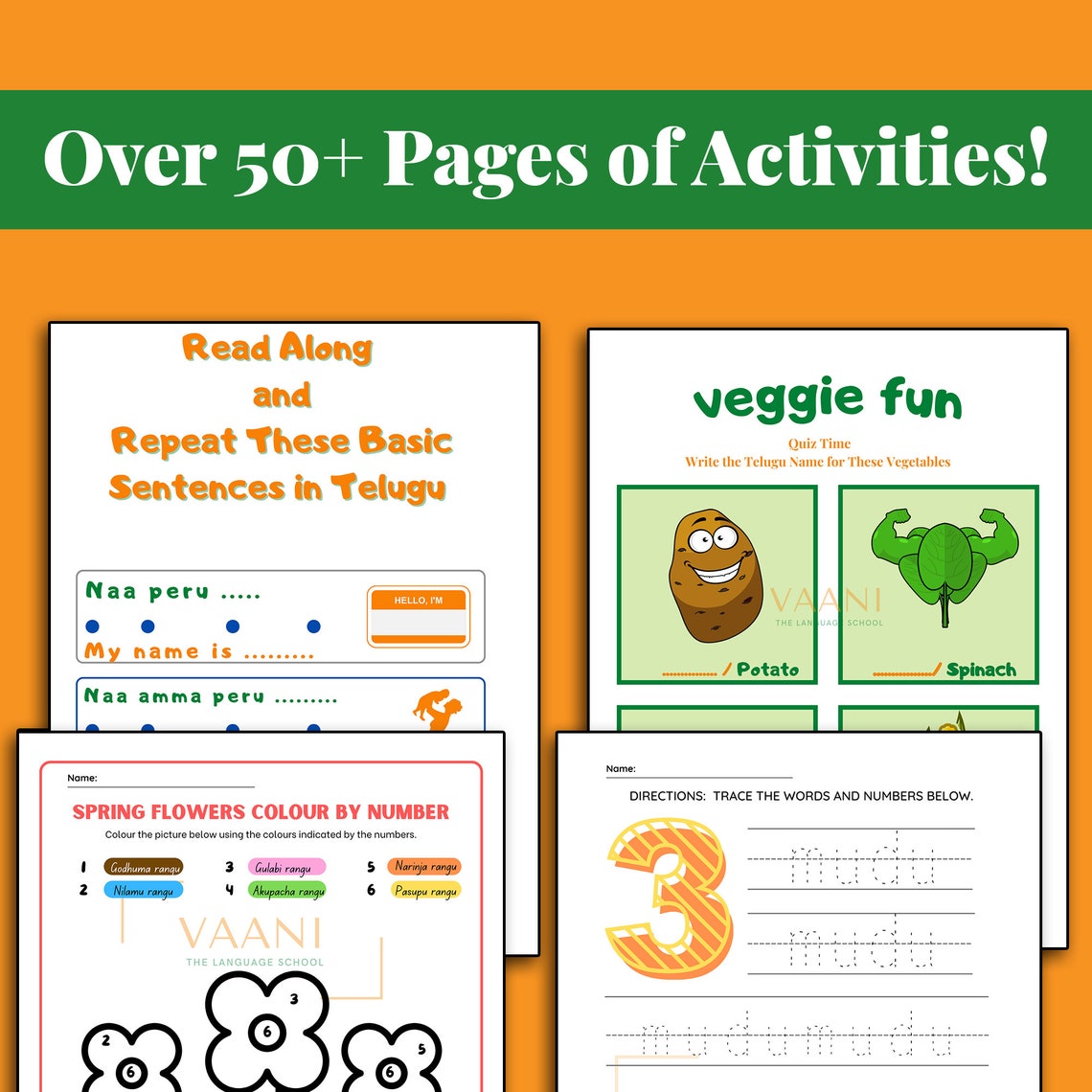 Telugu Printable Worksheet - Learn Telugu Through English - Vocabulary ...