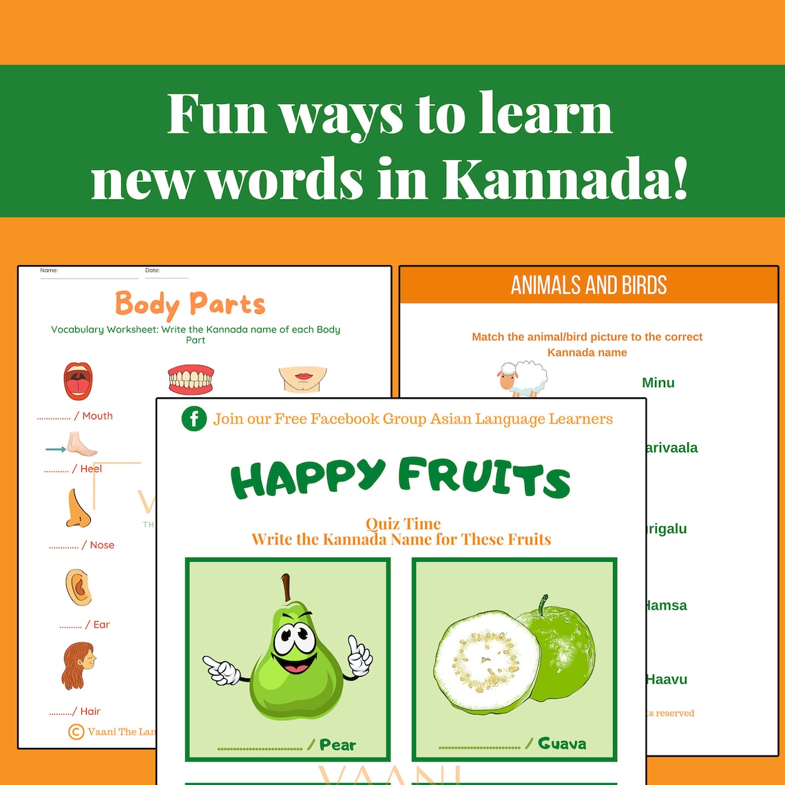 Kannada Printable Worksheet - Learn Kannada Through English ...