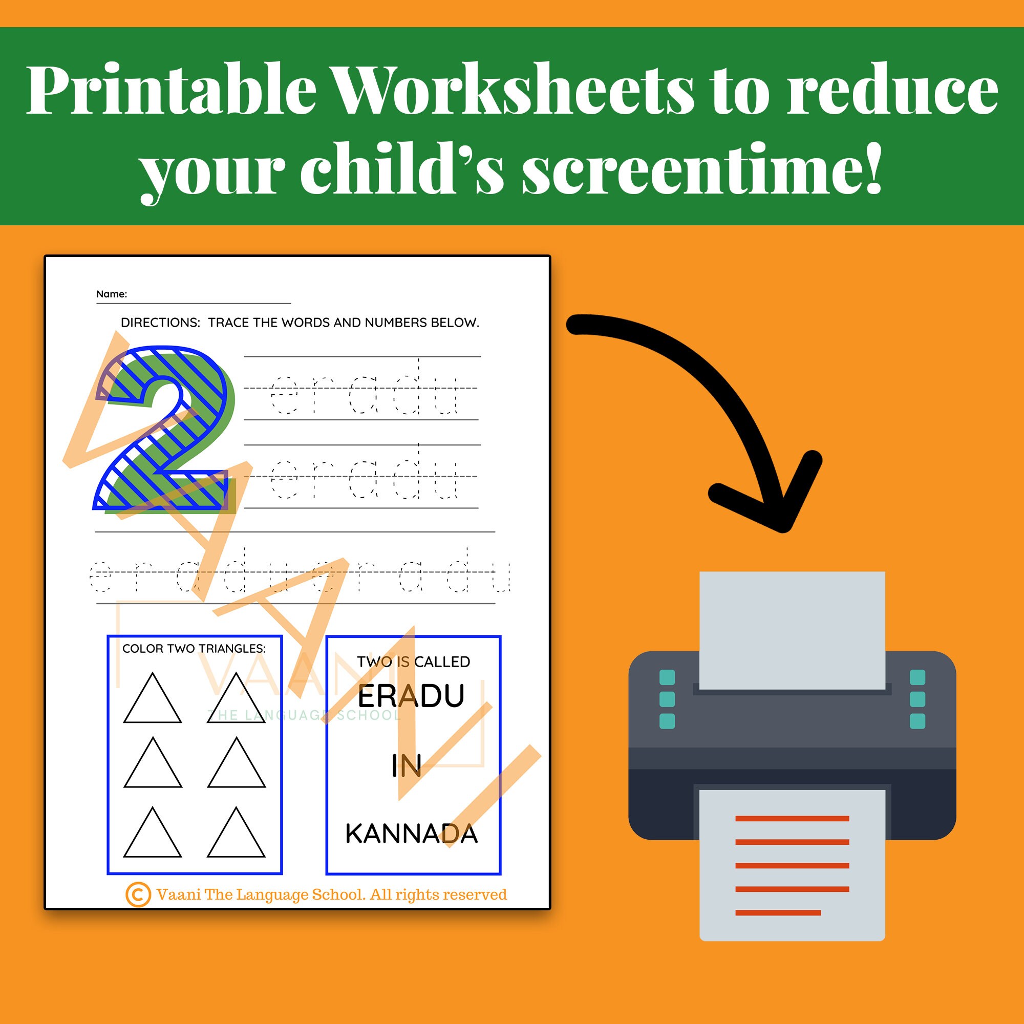 Kannada Printable Worksheet - Learn Kannada Through English ...
