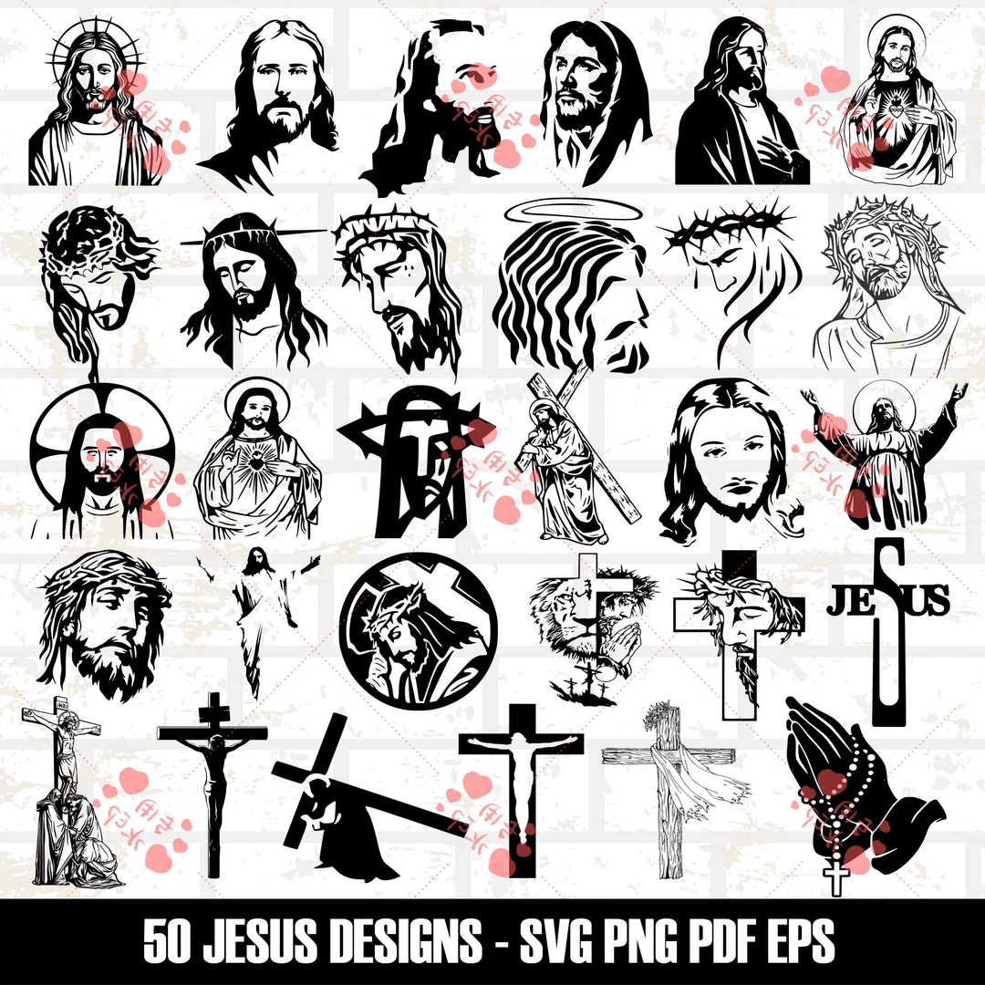 Jesus Svg Collection, 50 Designs, Jesus Christ, Jesus Silhouette, Jesus ...