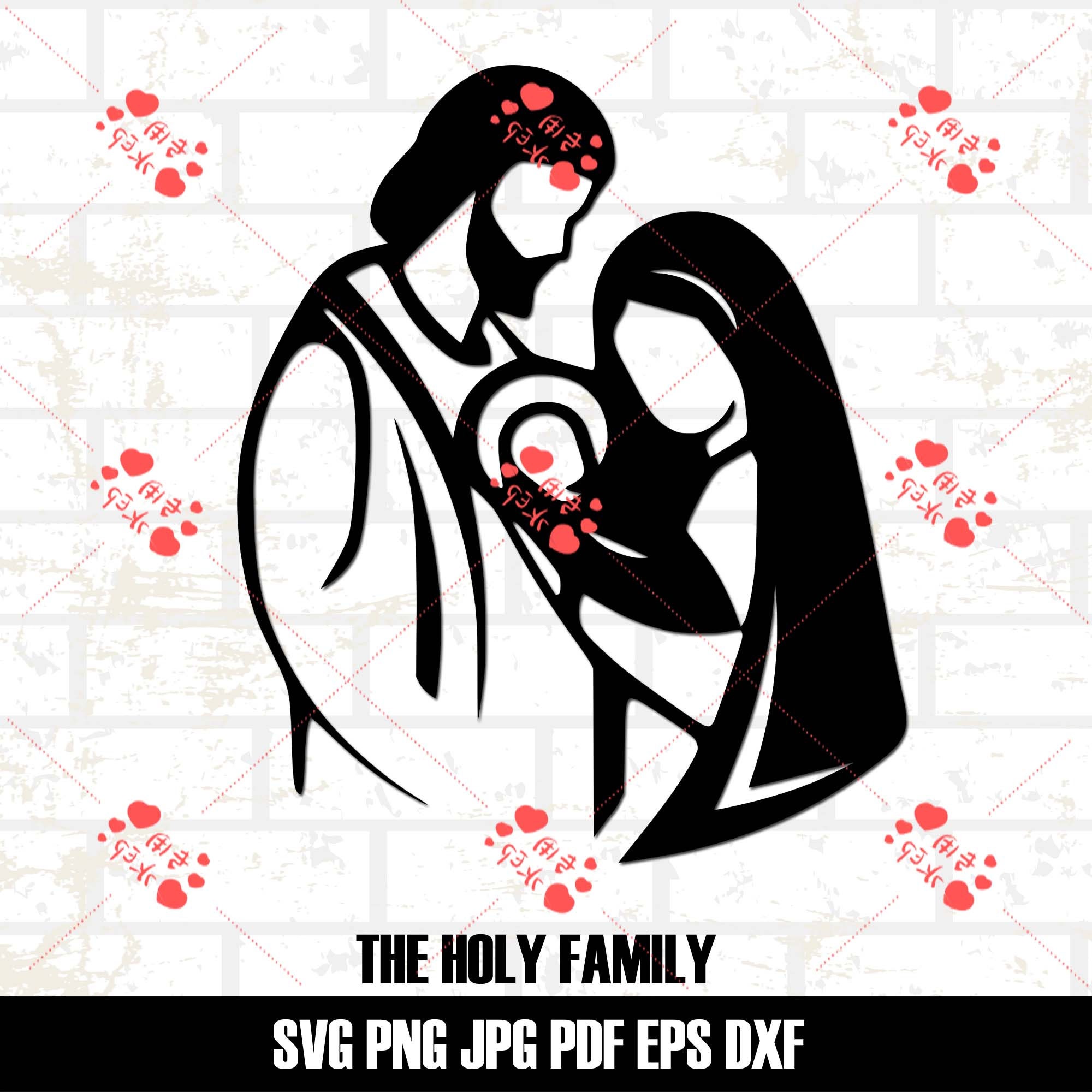 Holy Family Svg Clipart, Baby Jesus, Child Jesus, Mary Joseph ...