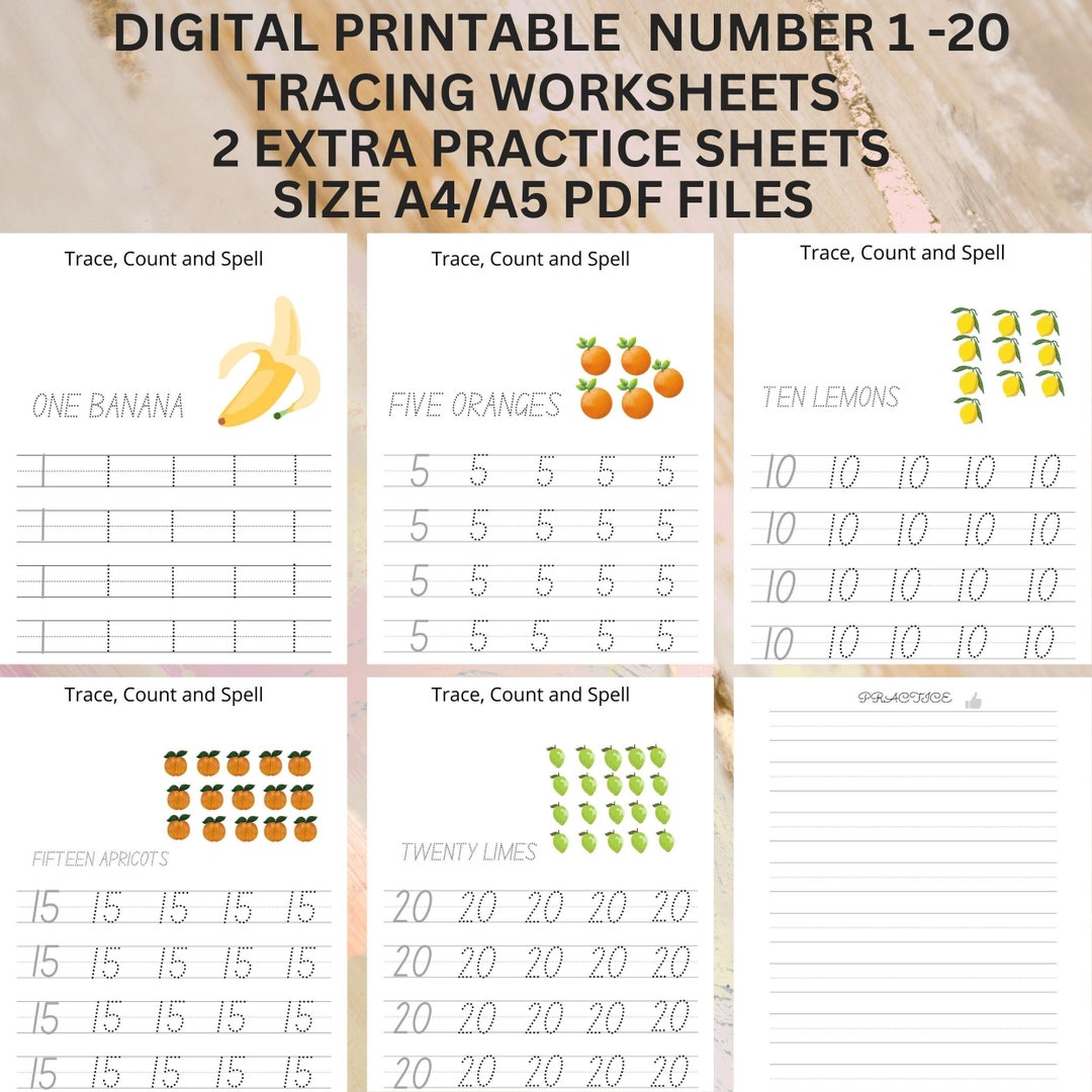 Number Tracing Worksheets / Pre-schoolers & Kindergarten/ Math ...