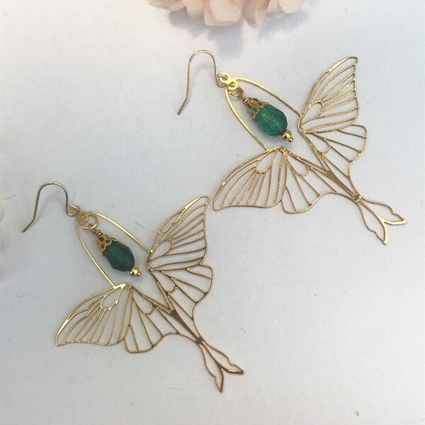Gold Dangle Butterfly Earring - Etsy