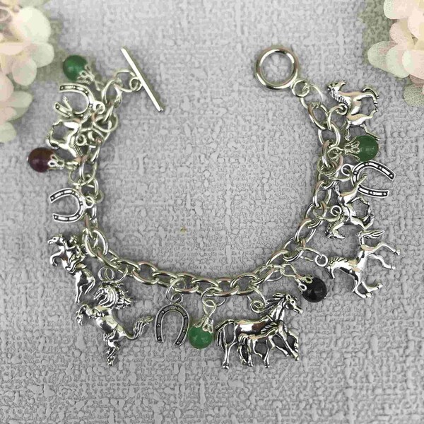 Horse Charm Bracelet Etsy