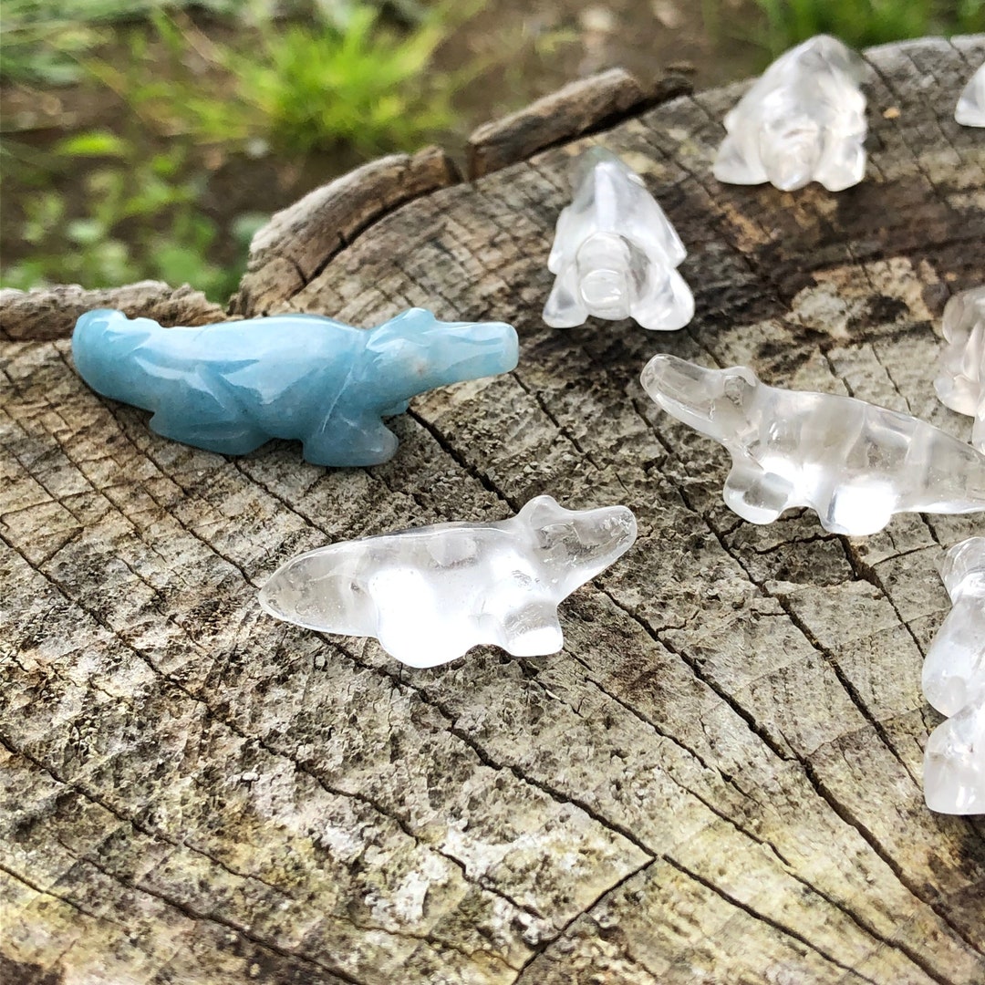 Mini Quartz Crystal Alligator/crocodile Carvings From Brazil ...
