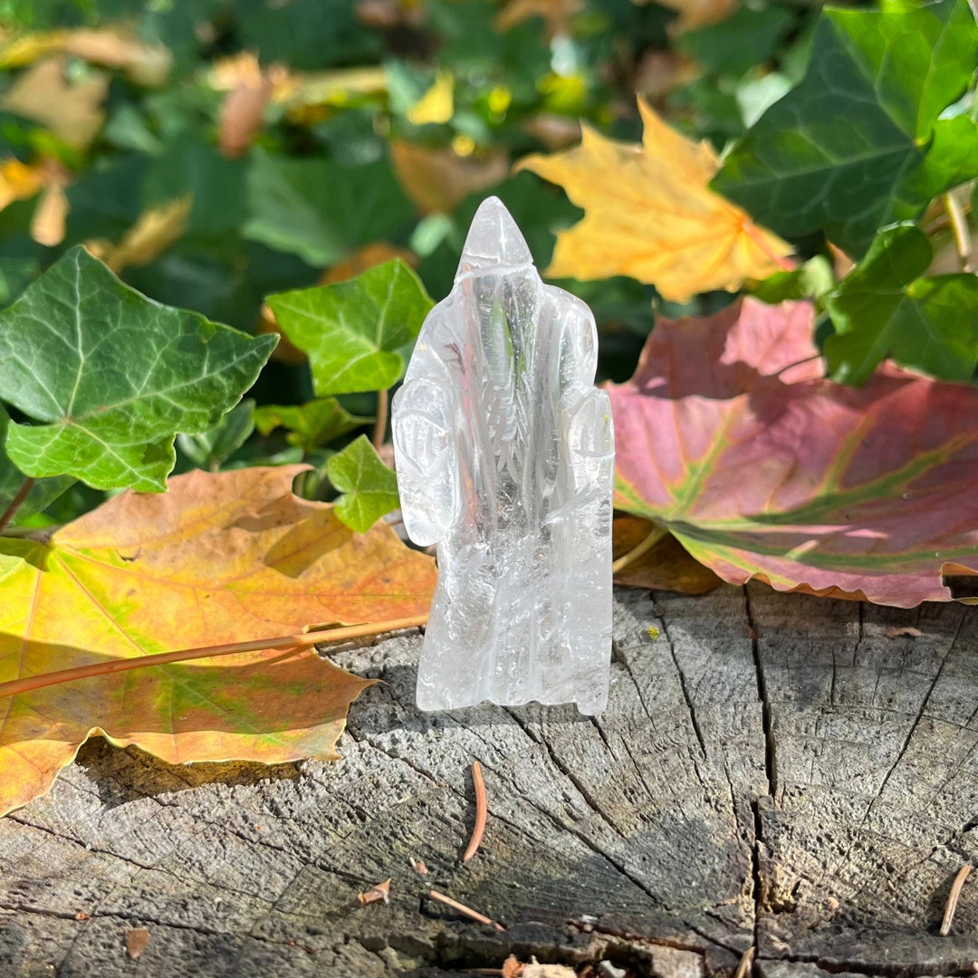 Clear Quartz Crystal Wizard Carving From Brazil Hand Carved - Etsy