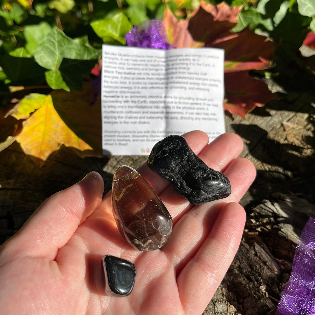 GROUNDING Crystal Kit | Smoky Quartz, Black Tourmaline & Hematite ...