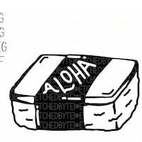 SVG in Black | Outline Only | Luncheon Meat Musubi Food Lunch Rice Nori ...
