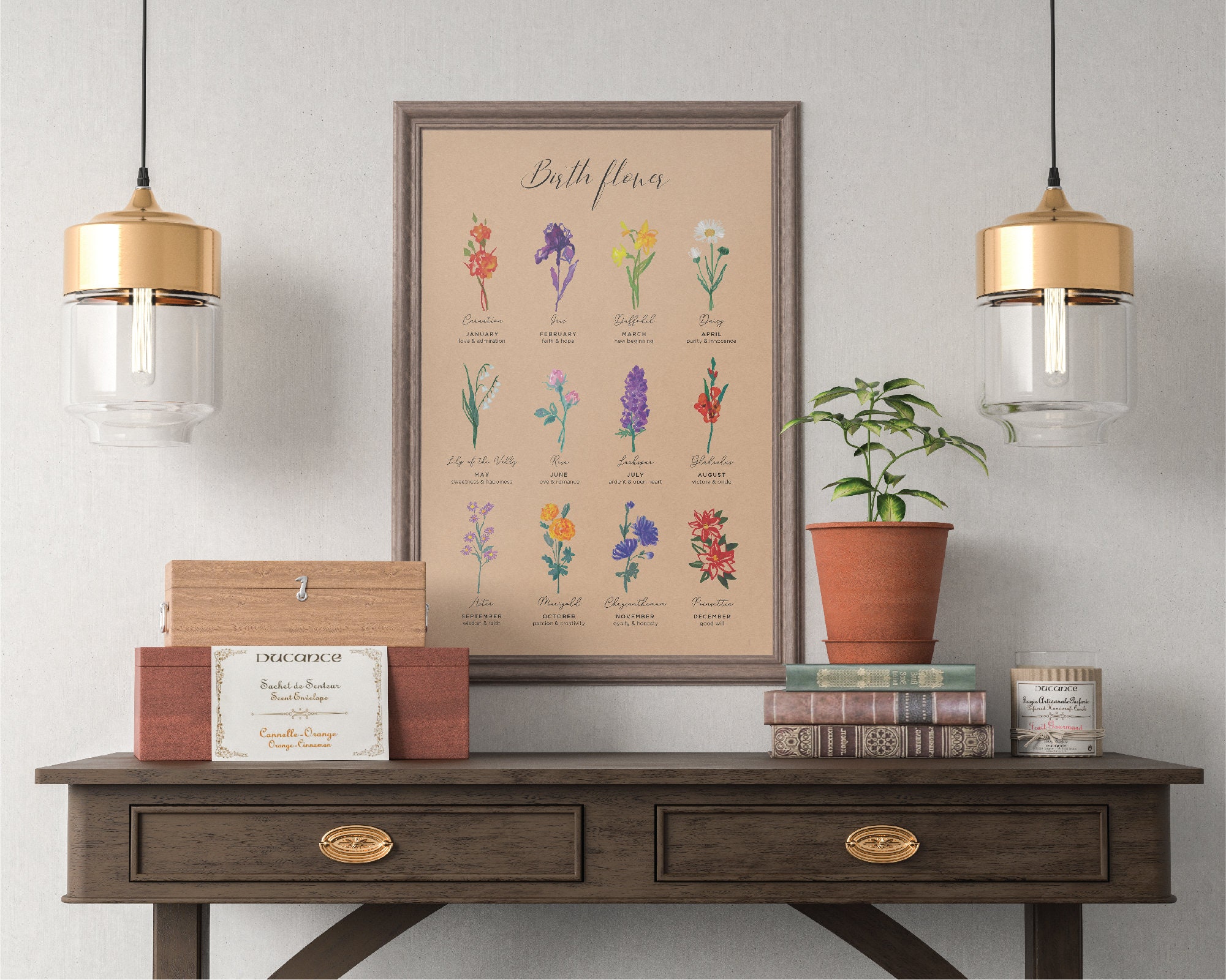 Birth Flowers Watercolor Clipart | Floral - Card Design - Birthflower ...