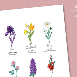 Birth Flower Digital Poster | Botanic Poster - Floral Poster - Digital ...