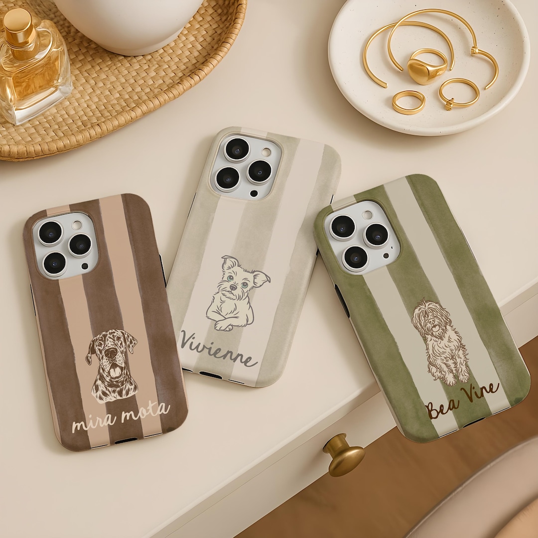 Custom Pet Phone Case – Hand-drawn From Photo, Personalized Dog Cat ...