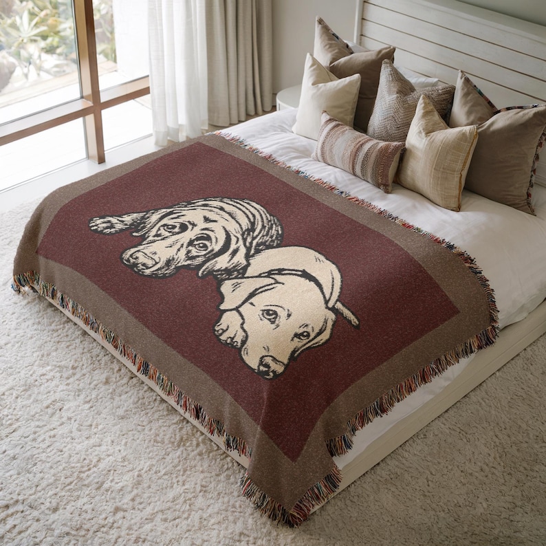 Personalized Woven Blanket With Pet, Custom Pet Blanket, Pet Memorial ...