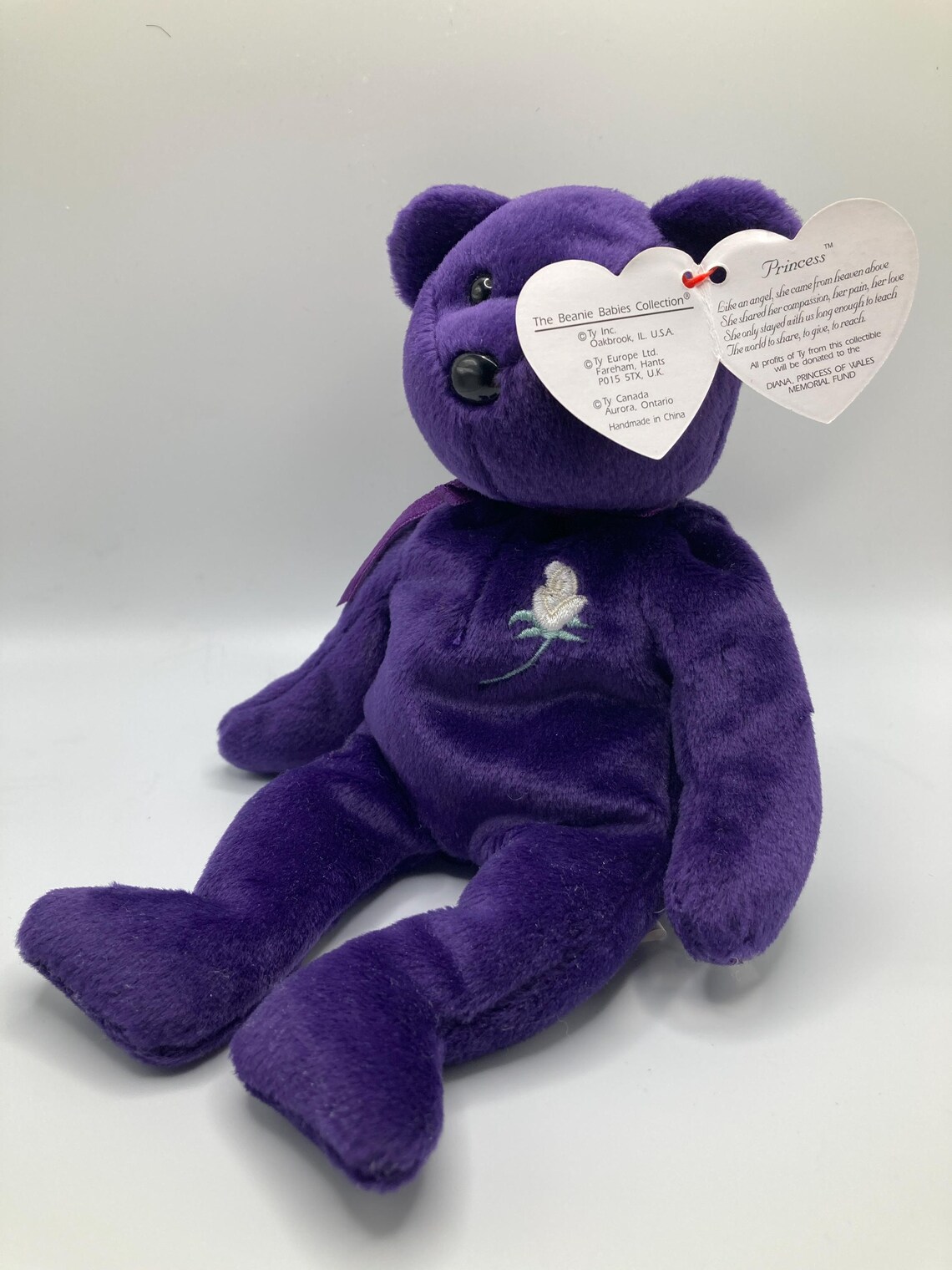 Princess Beanie Baby, Ty USA, Ty Europe Ltd, Ty Canada on Hang Tag ...