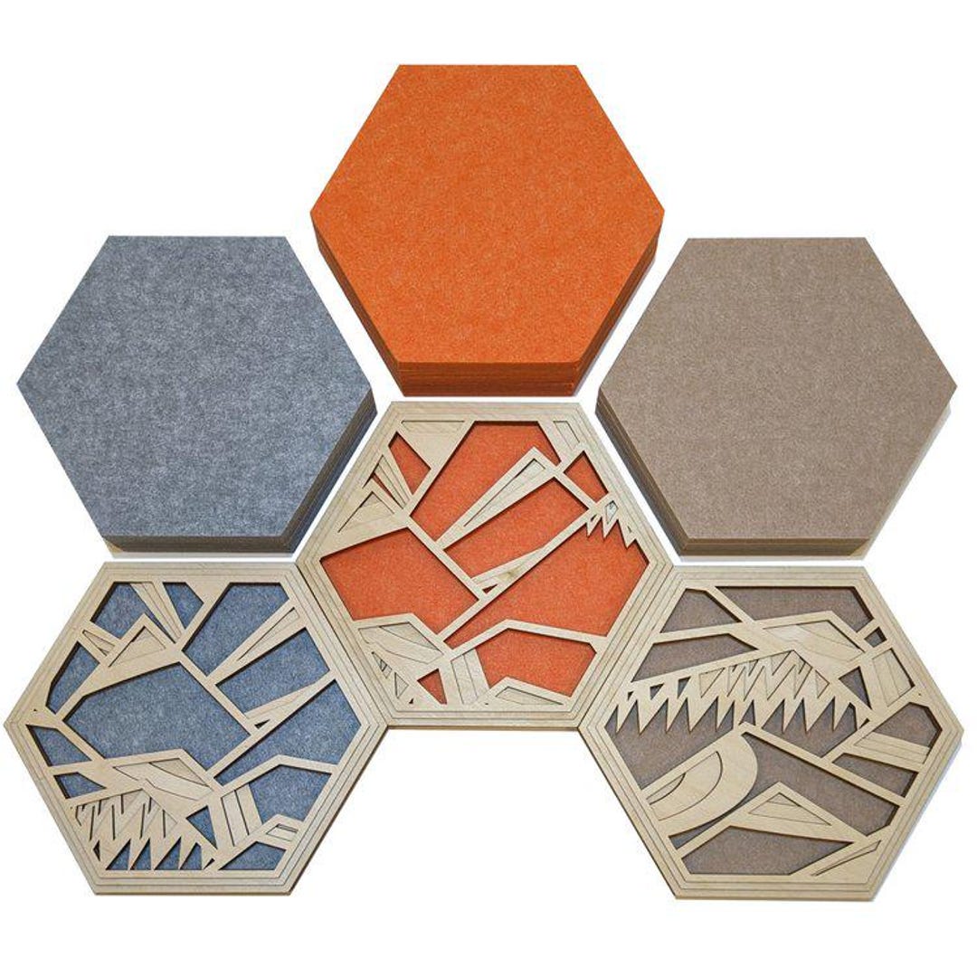 The 163 Pack Acoust-hex™ 6 Bright Orange / 5 Gray / 5 Sand / Color ...