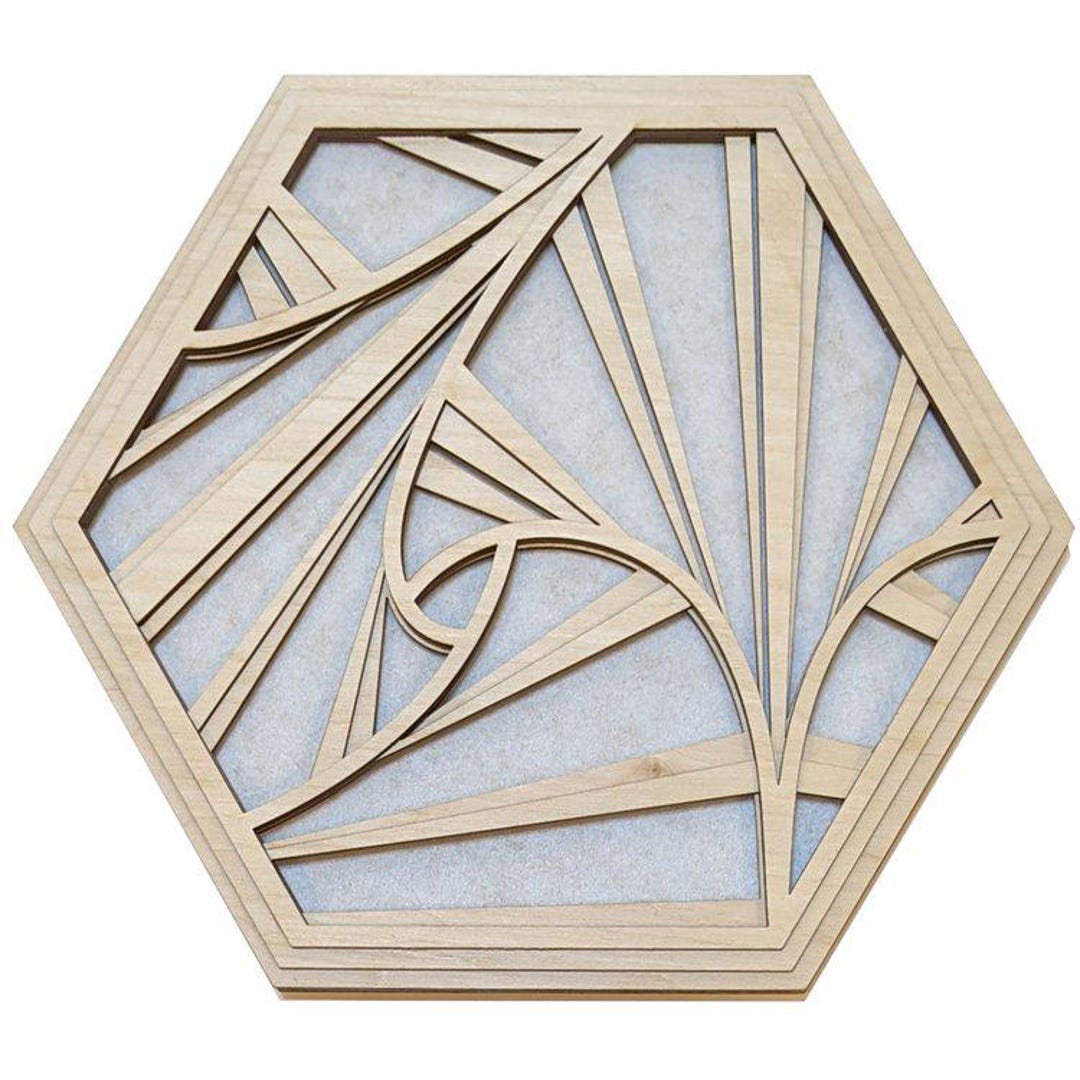 Simply Soundless Acoust-hex™ Levels Premium Wood Overlay Sound Diffuser ...