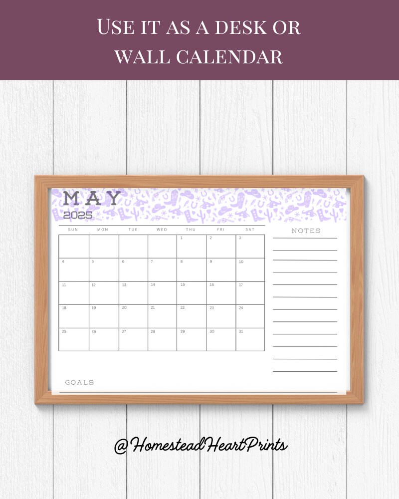 2025 Western Calendar Download, Desk and Wall Calendar Printable ...