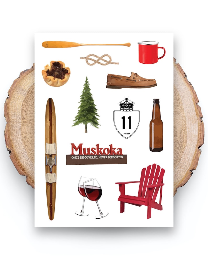 Muskoka Card, Muskoka Lakes, Muskoka Chair, Muskoka Souvenir, Canoe ...