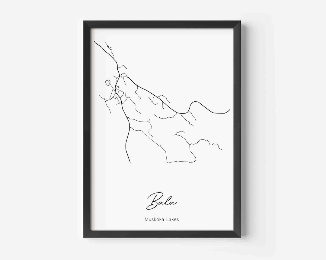 Bala Map, Customizable Muskoka Map, Muskoka Lakes, Ontario Canada ...