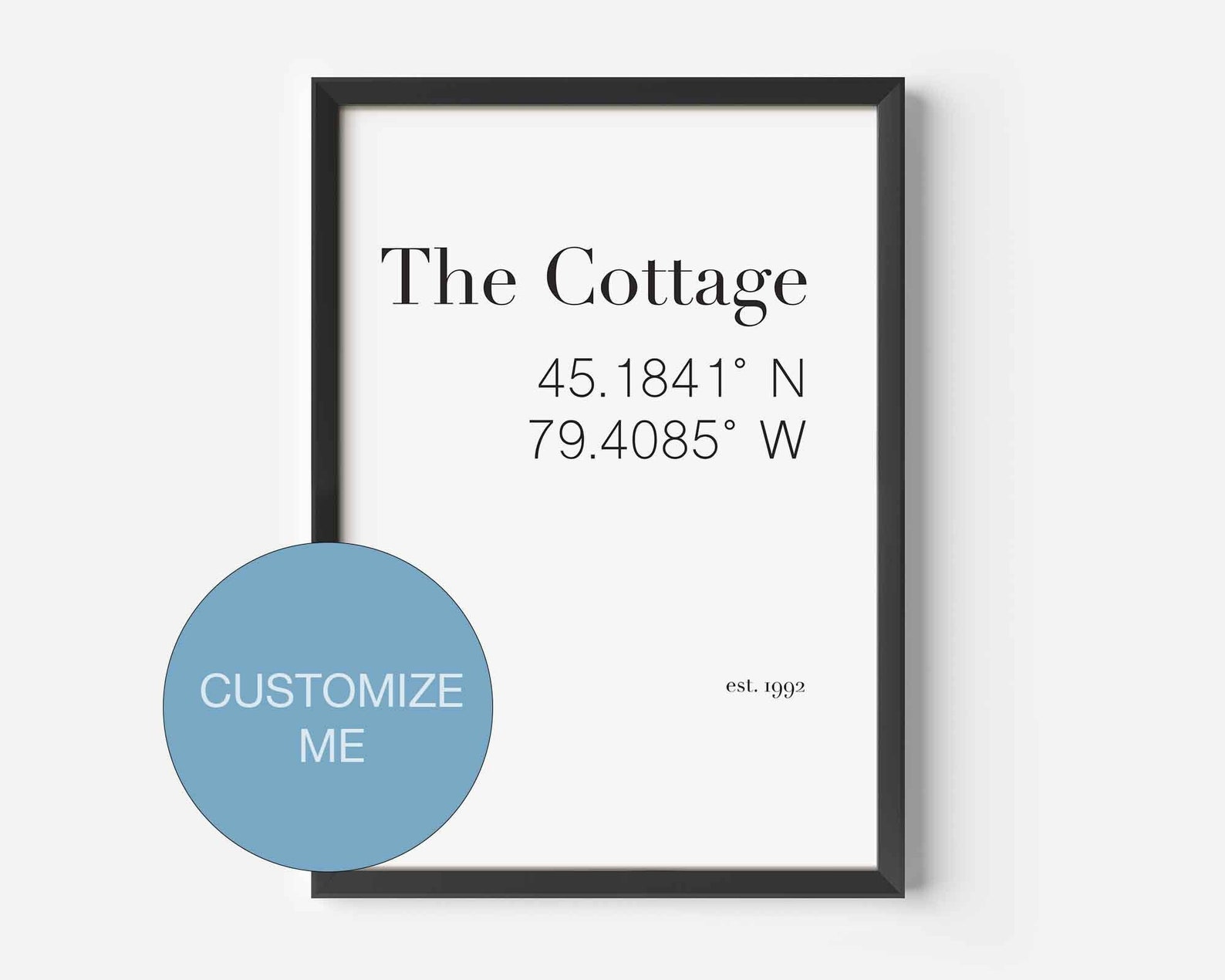 Custom Cottage/cabin/chalet Coordinate Print, Custom Digital Download ...