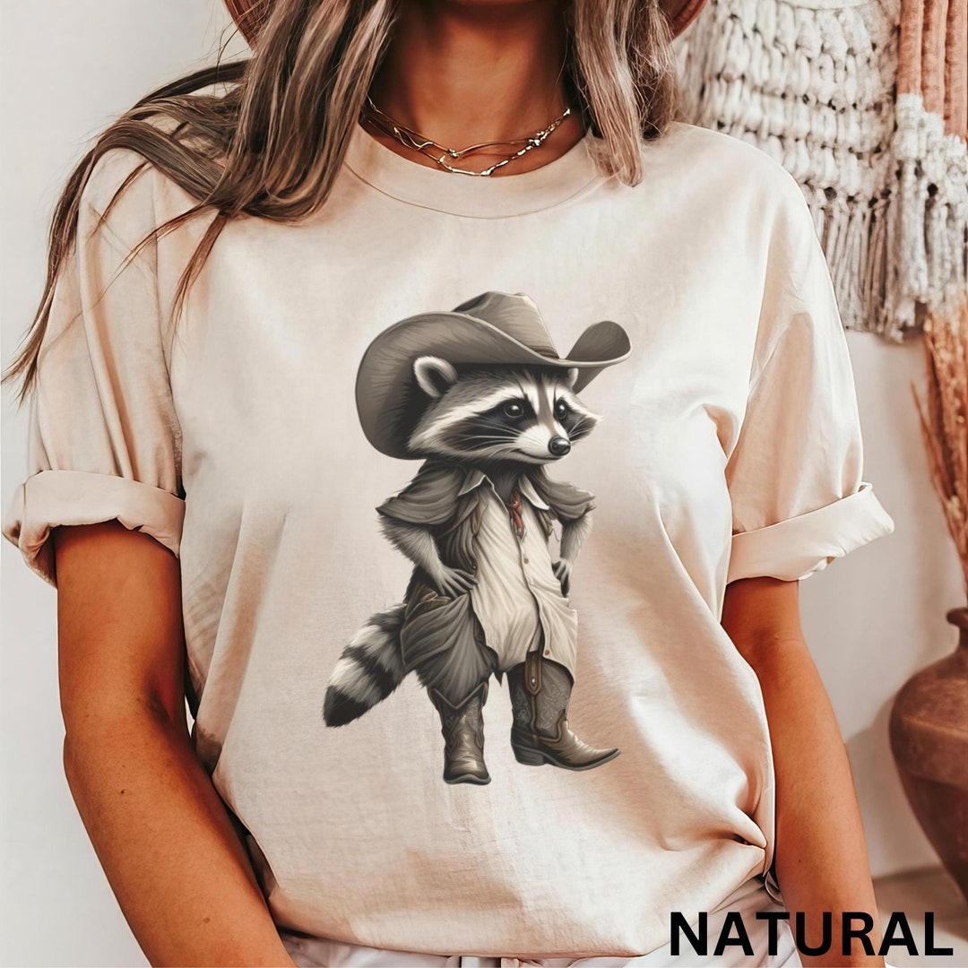 Vintage Cowboy Racoon Shirt, Western Raccoon Graphic Tee, Funny Raccoon ...