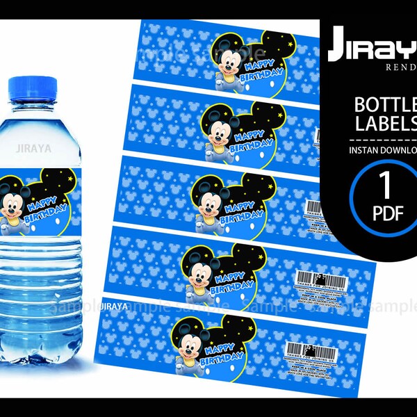 Mickey mouse labels - Etsy España