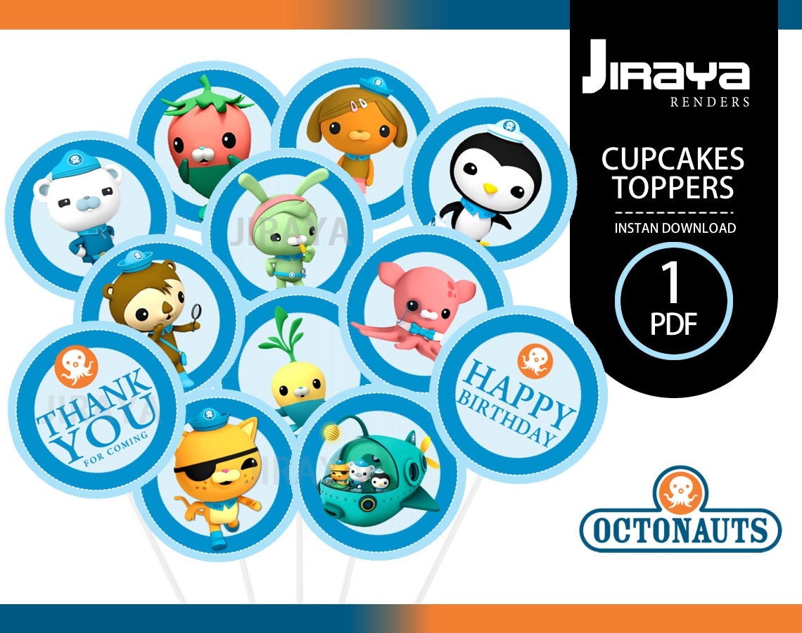 Octonauts Cupcakes Toppers Printable Octonauts Toppers | Etsy