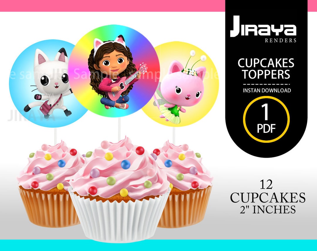 Gabby Cupcakes Toppers | Printable Gabby Toppers |gabby Party Toppers ...