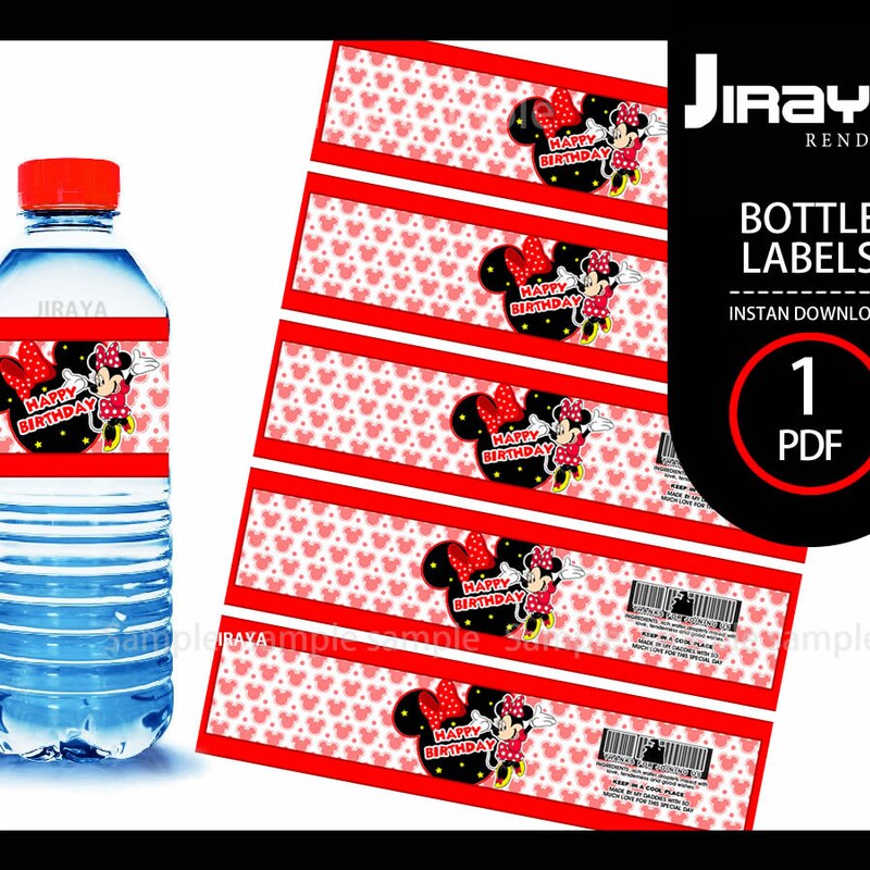 Minnie Mouse Labels - Etsy
