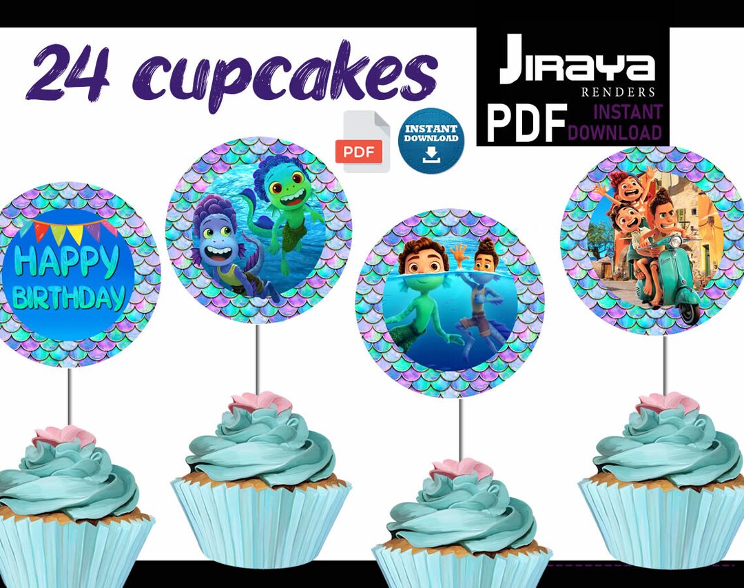 Luca Tags Cupcake Toppers Printable Toppers Birthday Party - Etsy