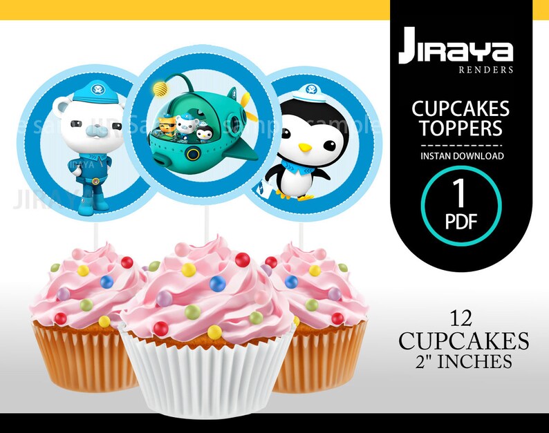 Octonauts Cupcakes Toppers Printable Octonauts Toppers - Etsy México