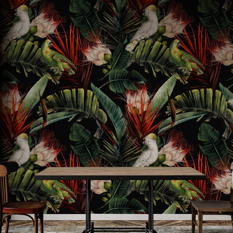 Botanical Wallpaper - Etsy