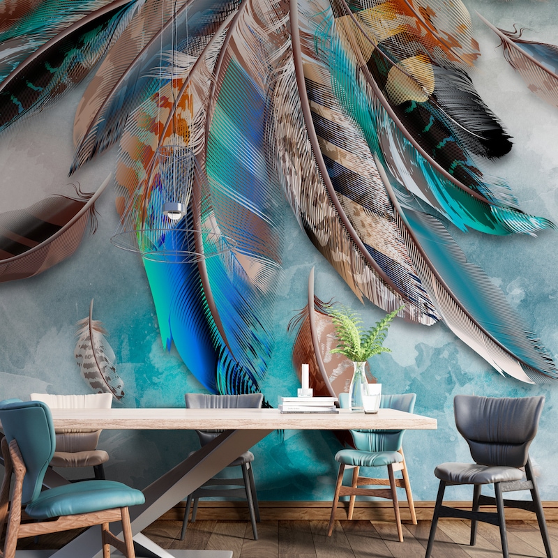 Feather Wallpaper - Etsy