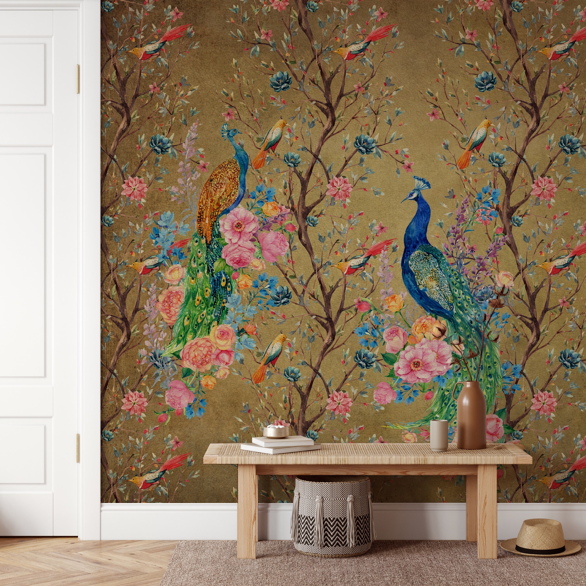 Chinoiserie Wallpaper Peel and Stick Removable Wallpaper | Etsy UK