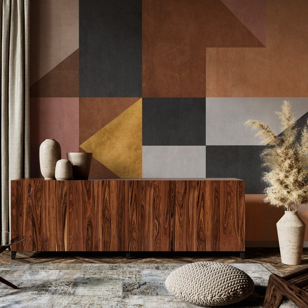 Geometric Wall Mural - Etsy