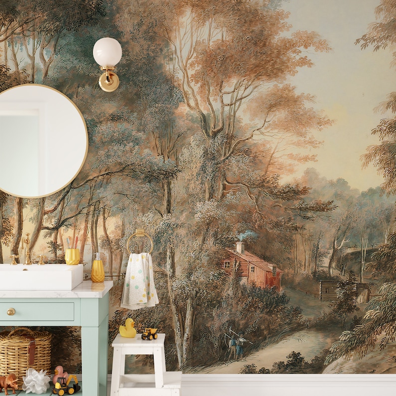 Landscape Wallpaper Peel and Stick Scene Wall Mural Rural - Etsy UK