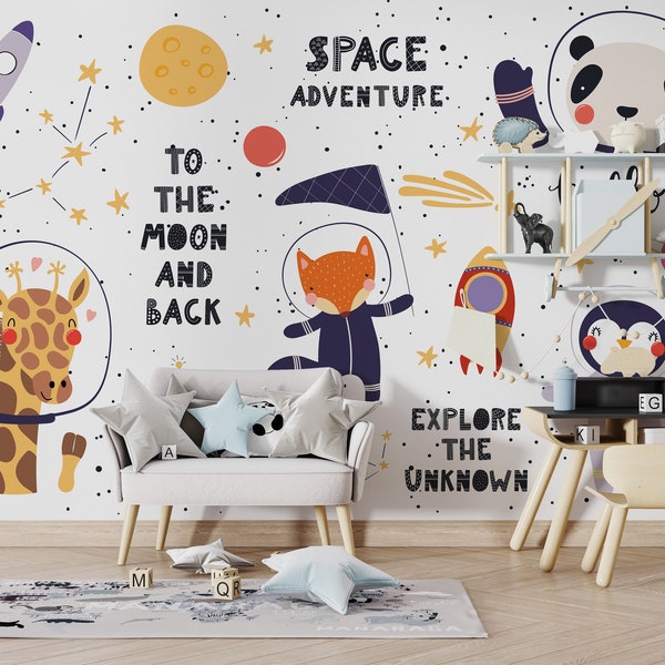 Kids Space Wallpaper - Etsy