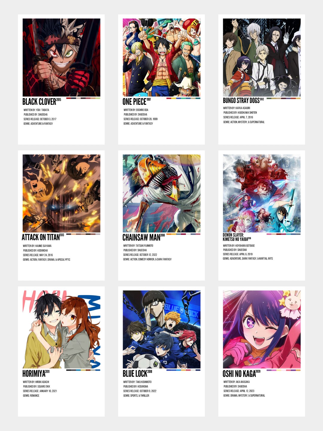 ANIME MINIMALIST POSTERS - Etsy