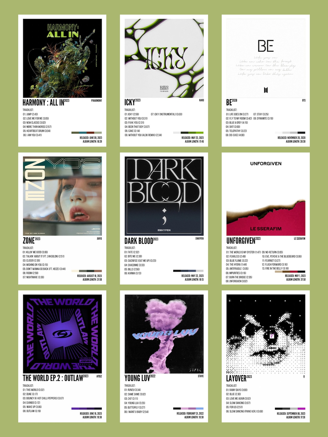 Custom K-pop Album Cover Minimalist Posters - Etsy