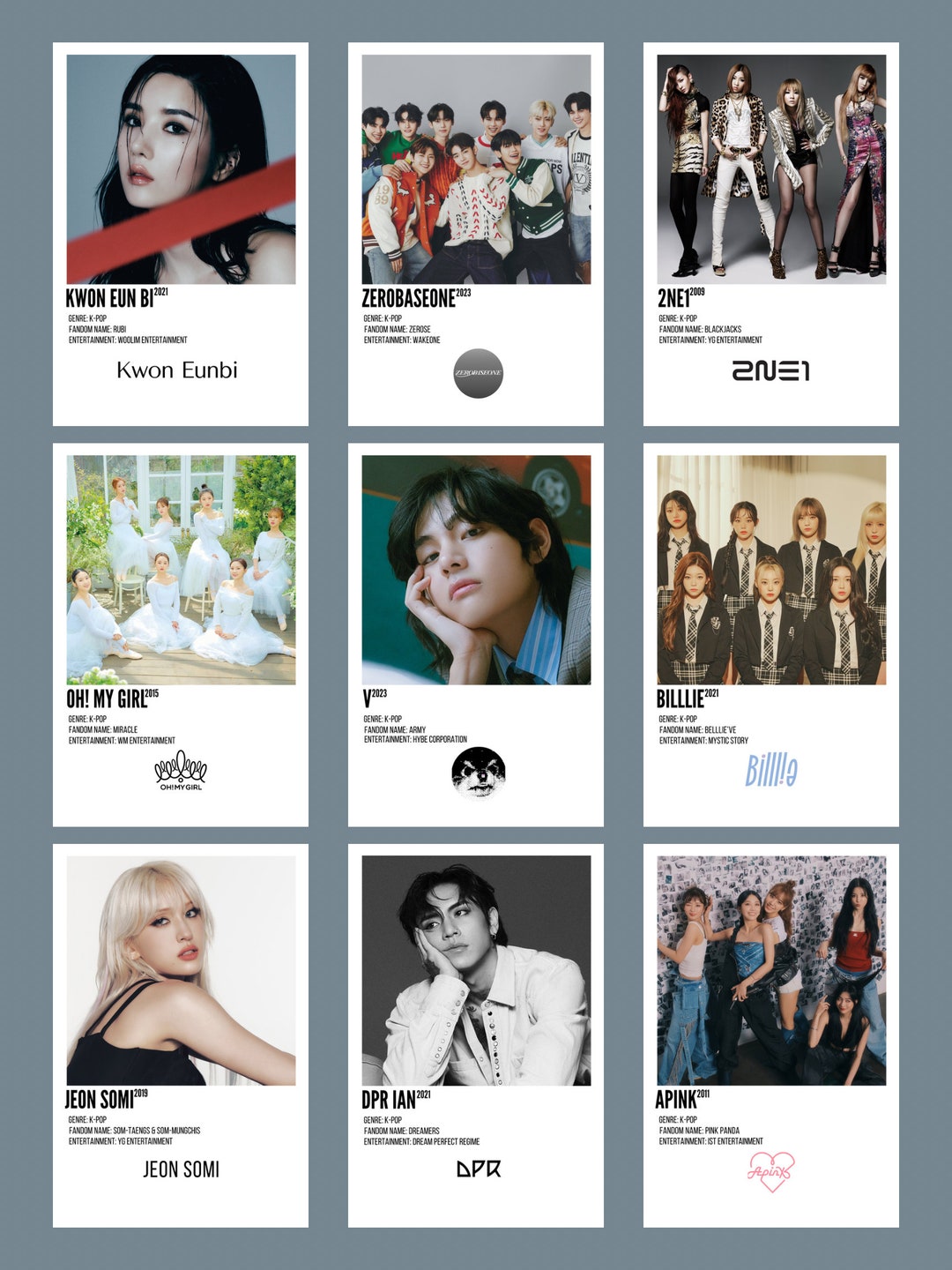 K-POP MINIMALIST POSTERS Set F - Etsy