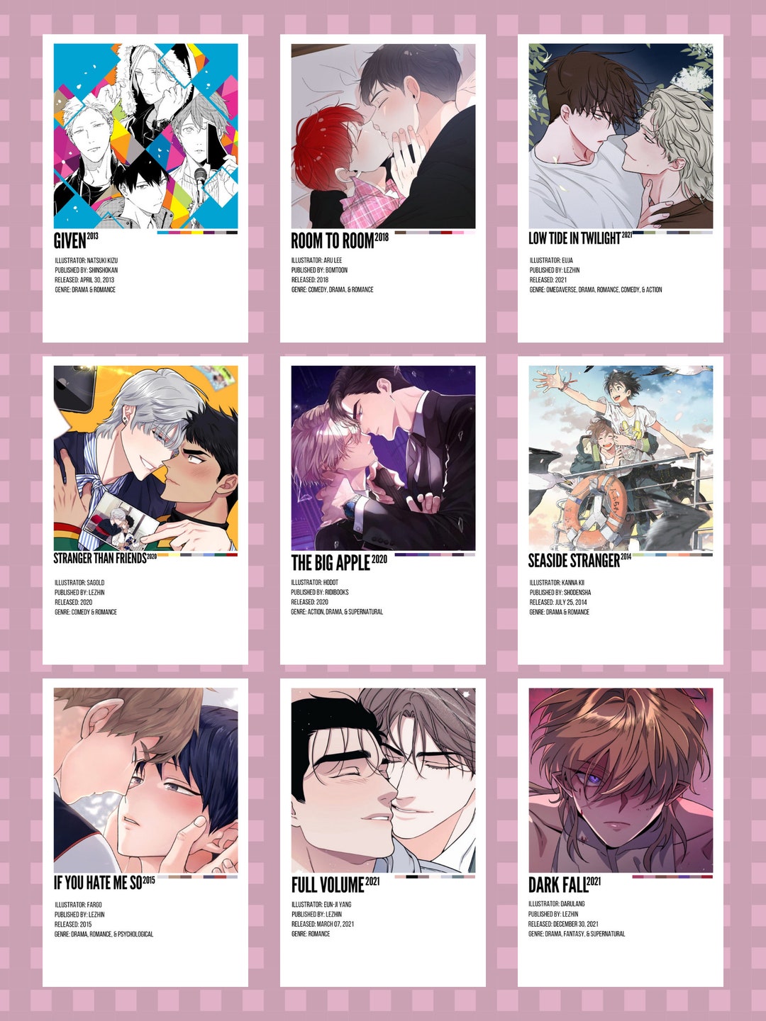 BL Manhwa Minimalist Poster Prints Set C - Etsy