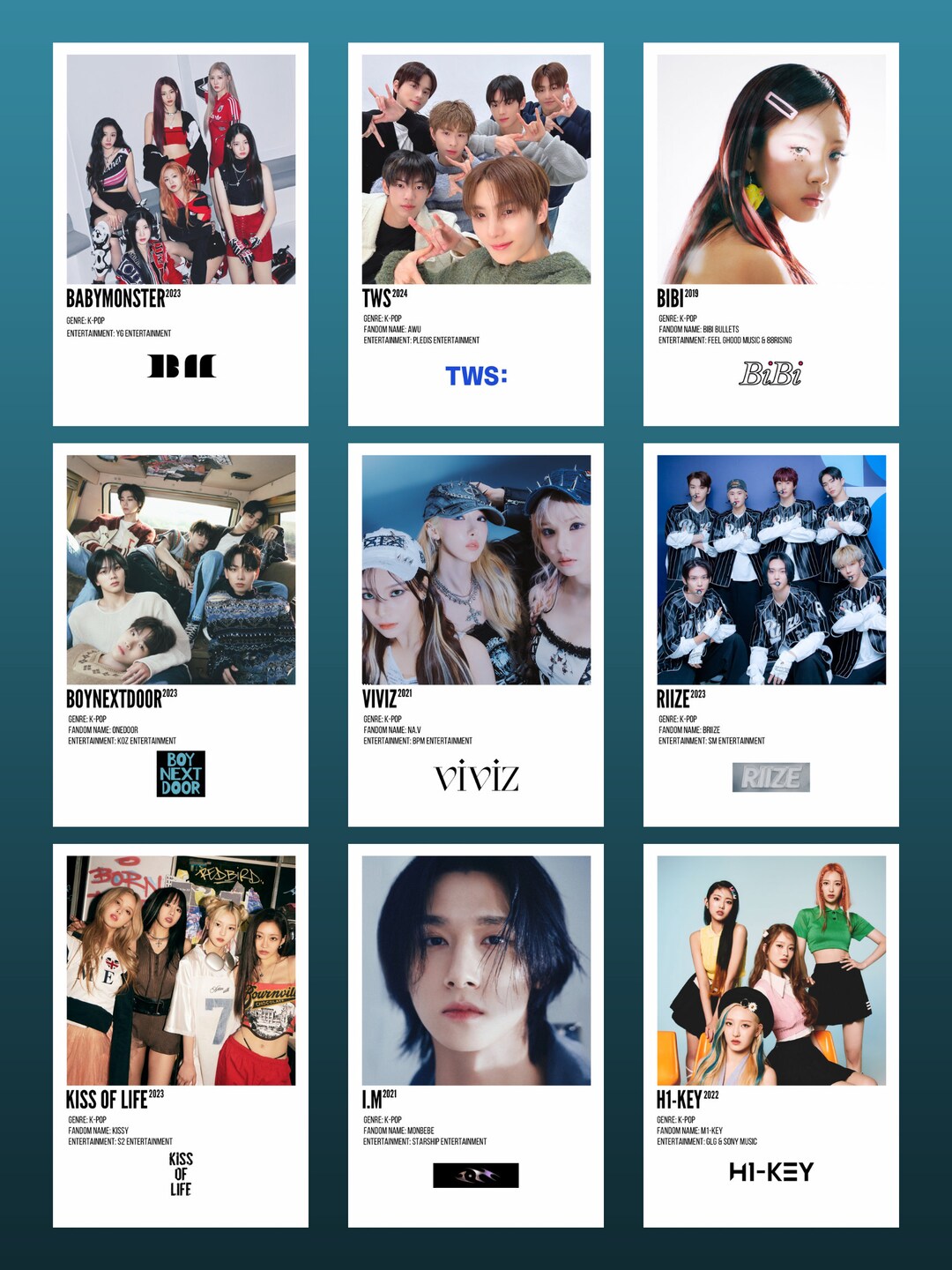 K-POP MINIMALIST POSTERS Set H - Etsy