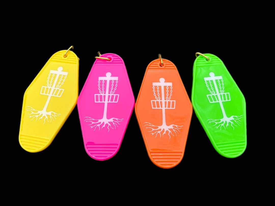 Disc Golf Basket Keychain, Bright Neon Colors, Disc Golfer Accessories ...