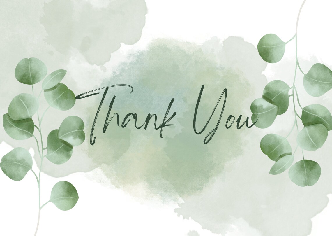 Thank You Card - Eucalyptus - Etsy